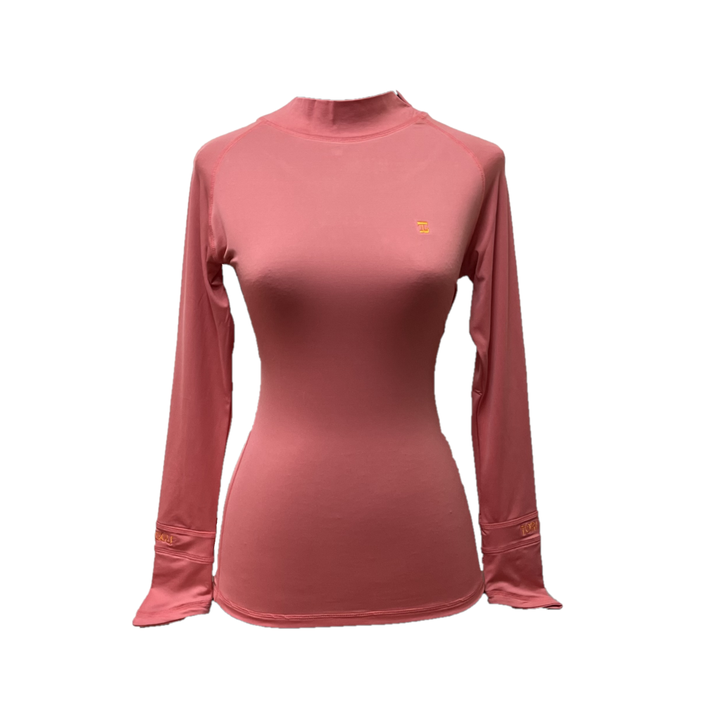 LT-117B || Ladies Top Long Sleeve Plain Salmon Pink Turtleneck Soft ...