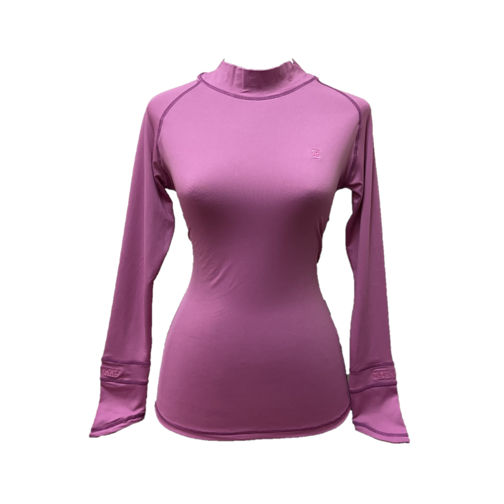 LT-117D || Ladies Top Long Sleeve Plain Pink Turtleneck Soft Feel ...